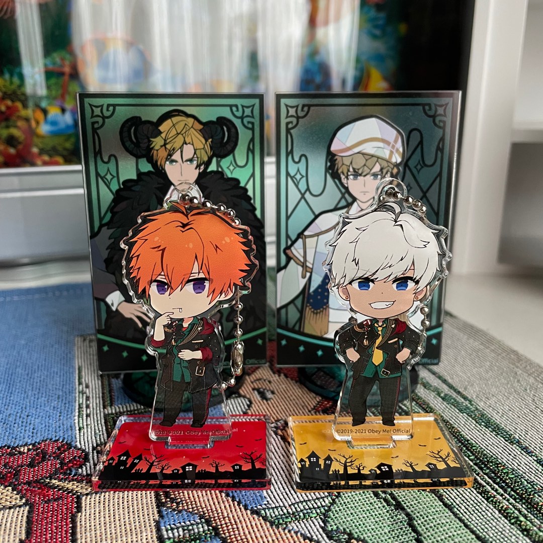 Obey Me Official Merch Mammon Beelzebub Satan Luke Mini Acrylic Standee ...