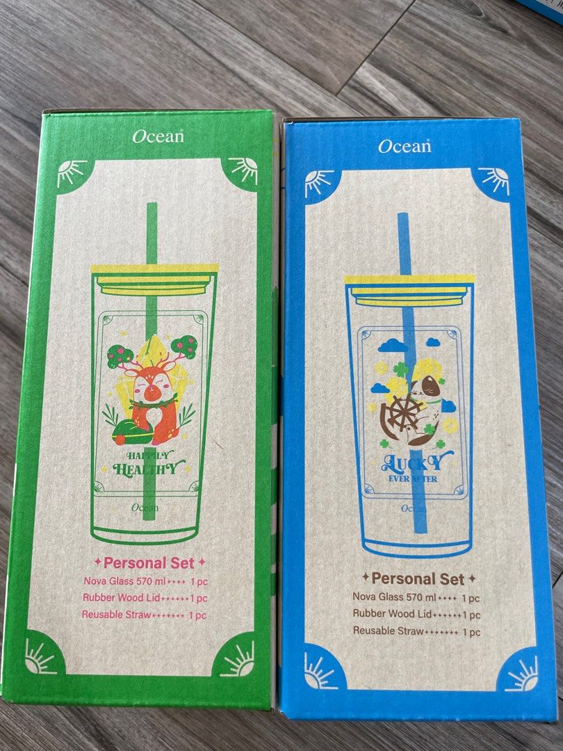 Ocean Neko Fortune Personal Glass 570ml, Furniture & Home Living, Kitchenware & Tableware, Water ...