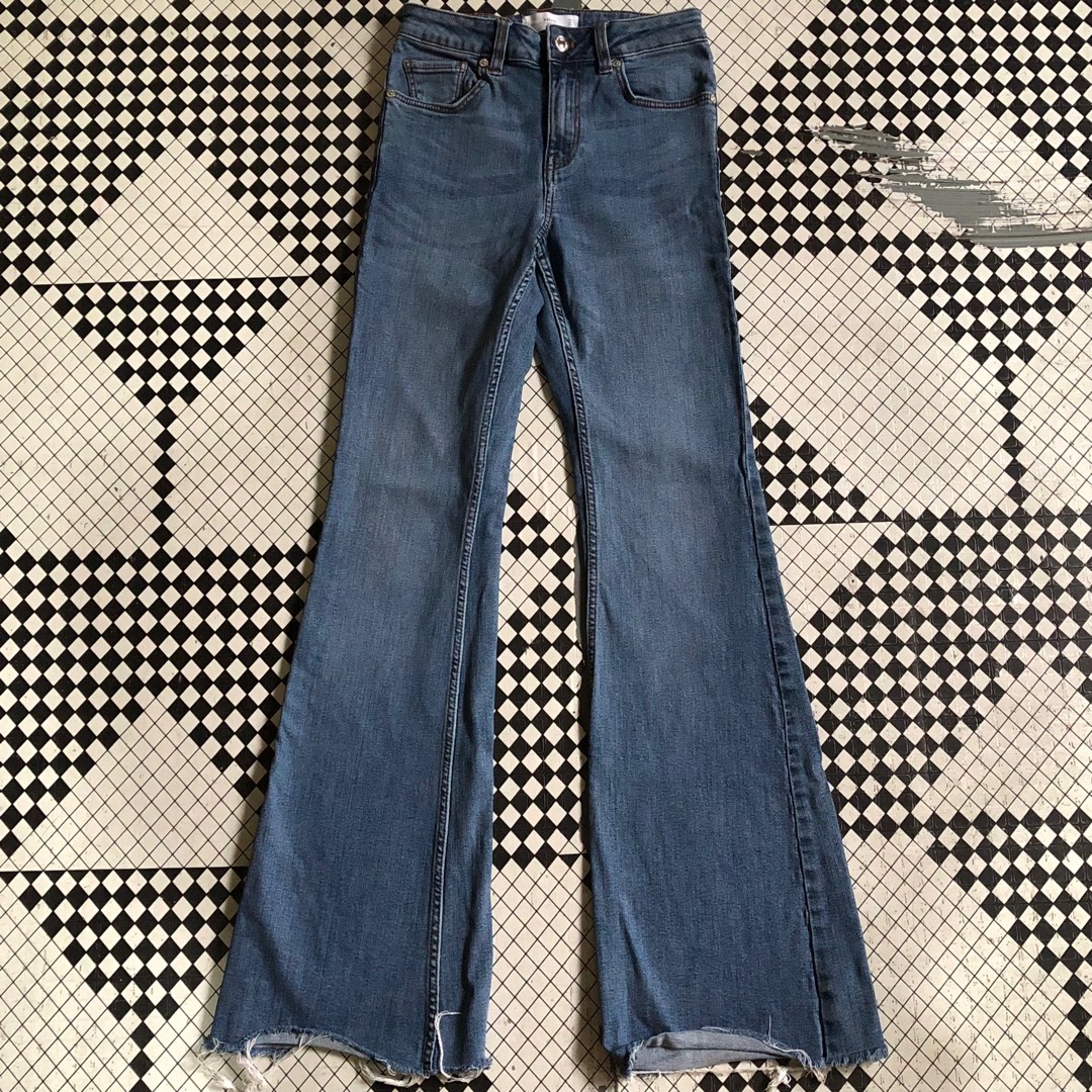 Orig Mango Flare Mid Rise Pants, Women's Fashion, Bottoms, Jeans on ...