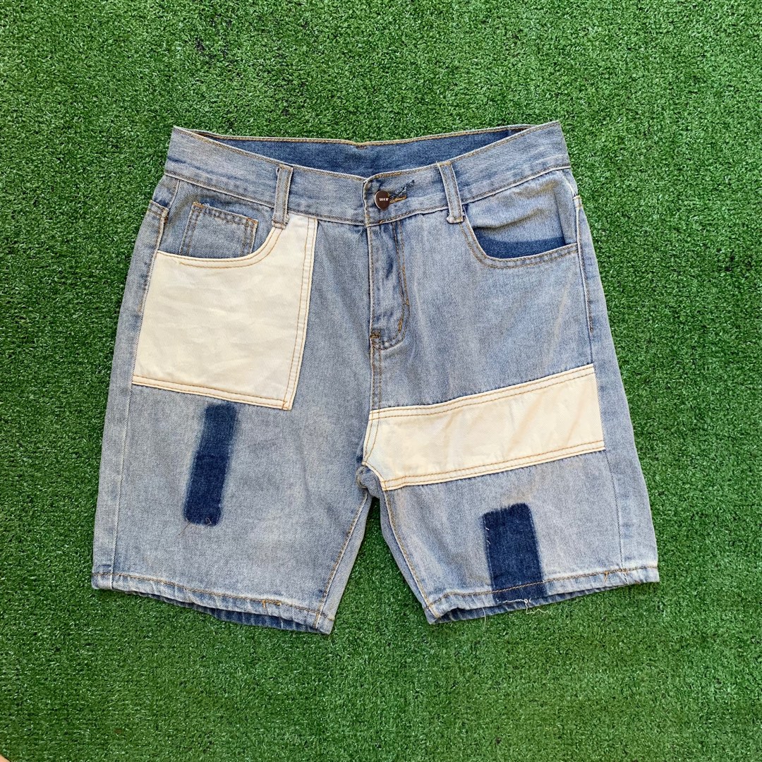 Patch Denim Short, Men's Fashion, Bottoms, Shorts on Carousell