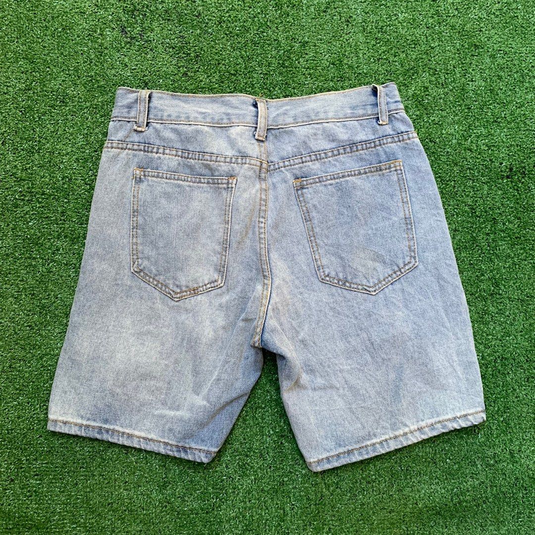 Patch Denim Short, Men's Fashion, Bottoms, Shorts on Carousell