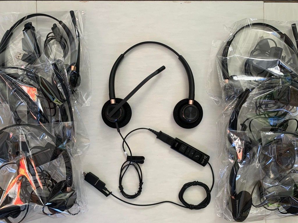 PLANTRONICS ENCOREPRO HW520 + POLY DA85 ADAPTER USB TYPE WITH TYPE C ...