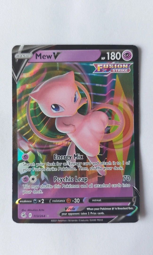 Pokemon Card Mew V - SWSH08: Fusion Strike (SWSH08), Hobbies & Toys ...