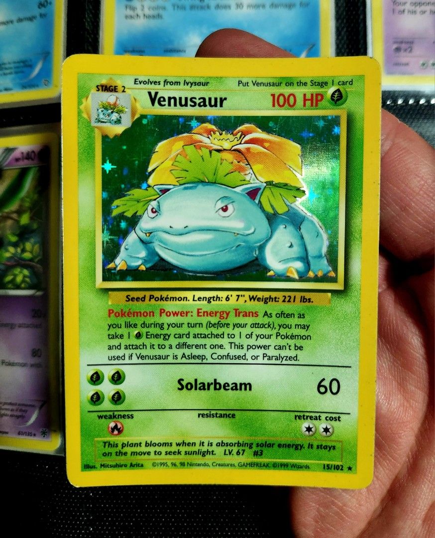 Pokémon Base Set Venusaur Holo, Hobbies & Toys, Toys & Games on Carousell