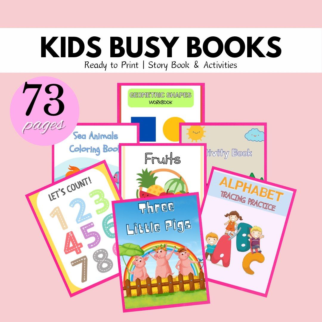 Printable Kids Busy Books: Story book, Activities Worksheet & Coloring ...