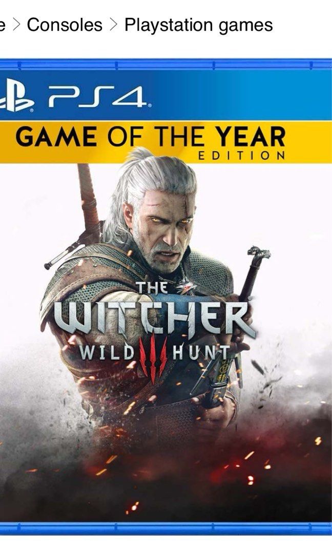 PS game The Witcher 3: Wild Hunt, Video Gaming, Video Games ...