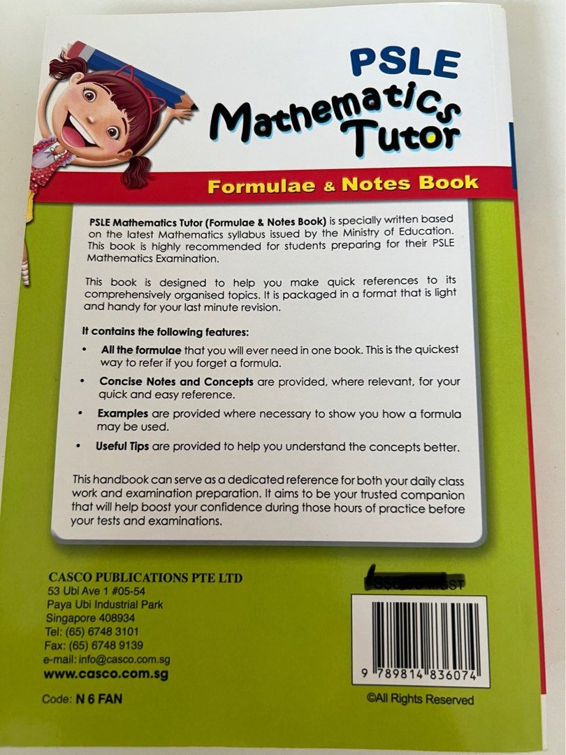 PSLE mathematics Tutor formulae & Notes Book, Hobbies & Toys, Books ...