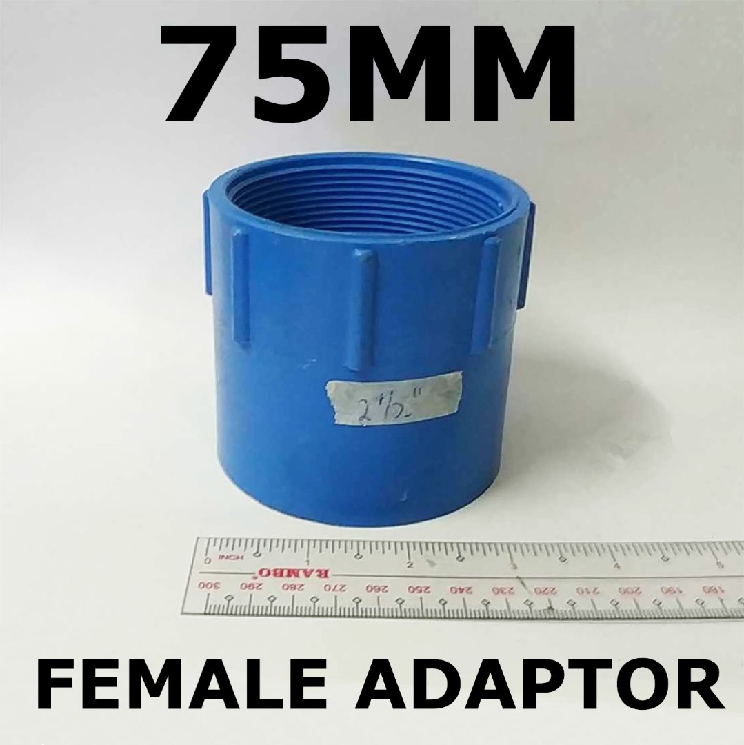 PVC FEMALE ADAPTOR 75MM BLUE FOR CLEAN WATER ...