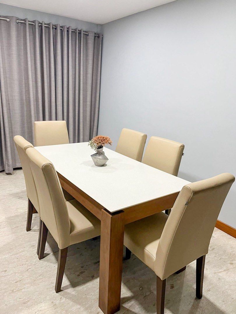 Quartz Dining Table Set, Furniture & Home Living, Furniture, Tables ...