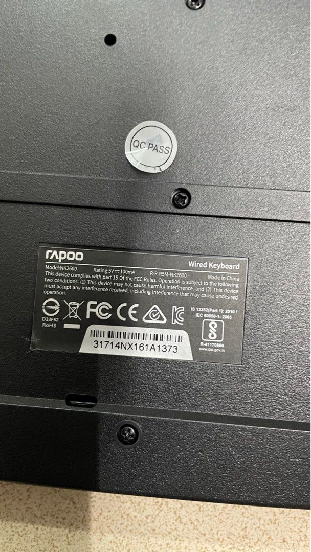 RAPOO NK2600 WIRED KEYBOARD, Computers & Tech, Parts & Accessories ...