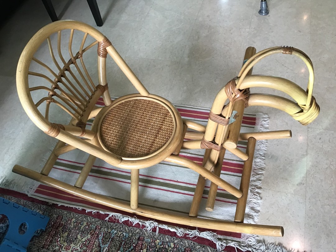 Rattan Pony rocking chair, Furniture & Home Living, Furniture, Chairs ...