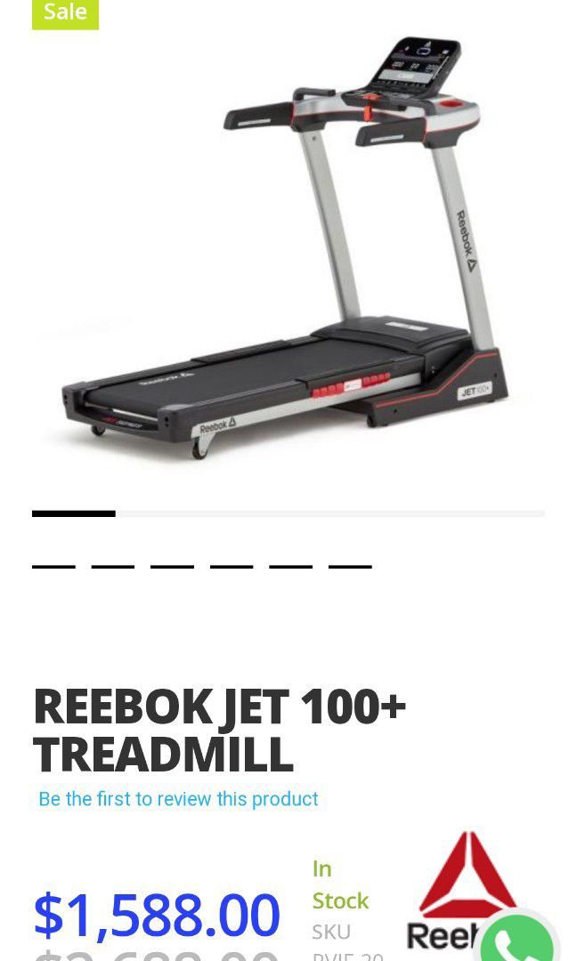 REEBOK JET 100+ TREADMILL, Sports Equipment, Exercise & Fitness, Cardio ...