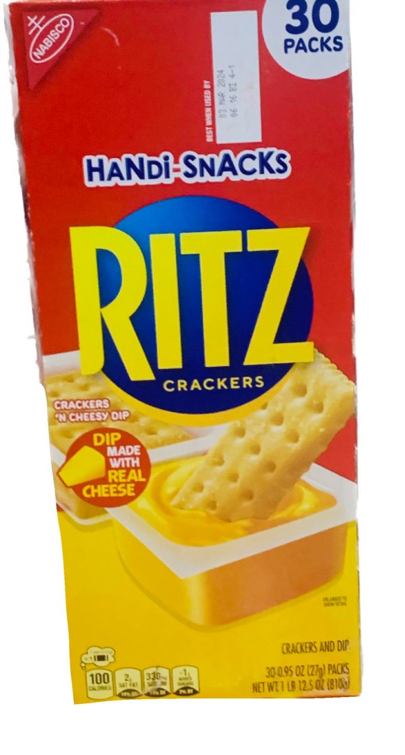 RITZ HANDI-SNACKS CRACKERS WITH CHEESE DIP 30PCS, Food & Drinks, Other ...