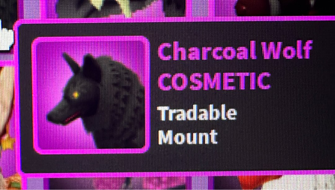 Roblox World Zero “Charcoal Wolf” Mount, Video Gaming, Video Games ...