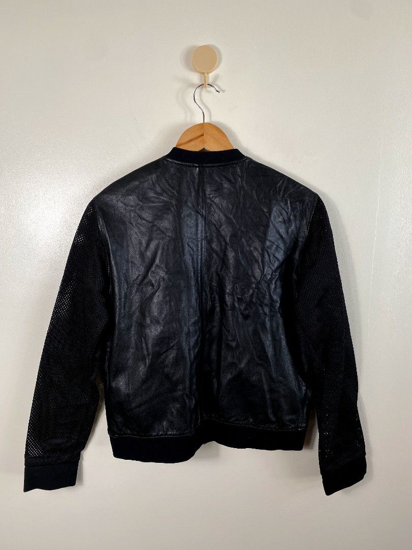 Sandro Paris Front Zip Mesh Longsleeve - Leather Bomber Jacket, Luxury ...