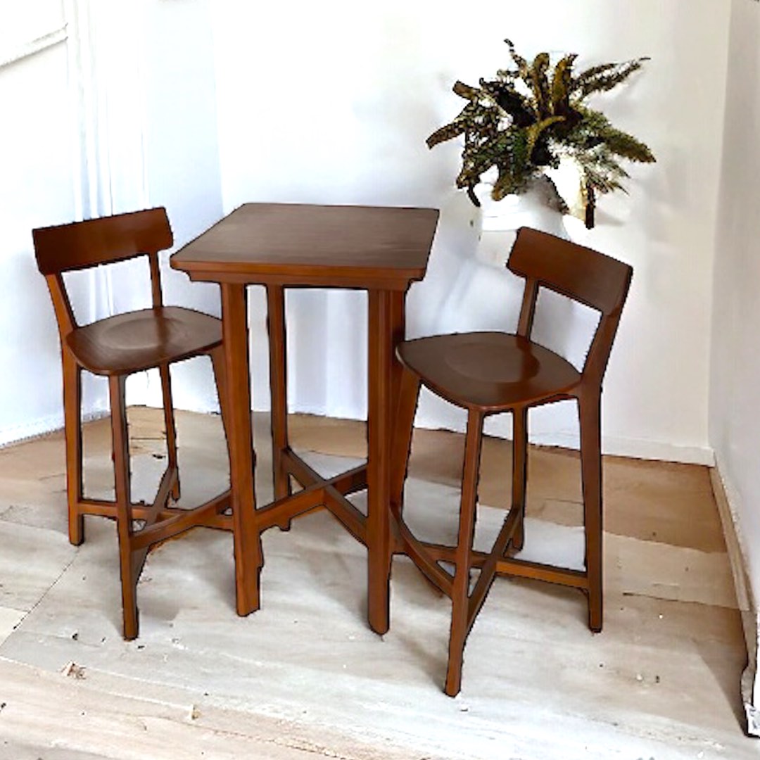 Scanteak High Bar Table + Bar chairs, Furniture & Home Living ...