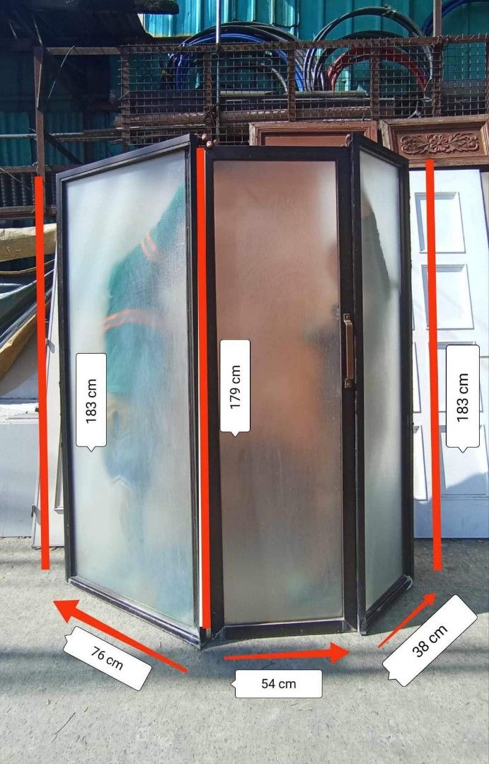 💦:SHOWER ENCLOSURE:💦 (Analoc Smoked Glass), Furniture & Home Living ...