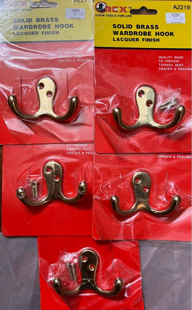 Solid Brass Wardrobe Hook, Furniture & Home Living, Home Improvement & Organisation, Hooks ...