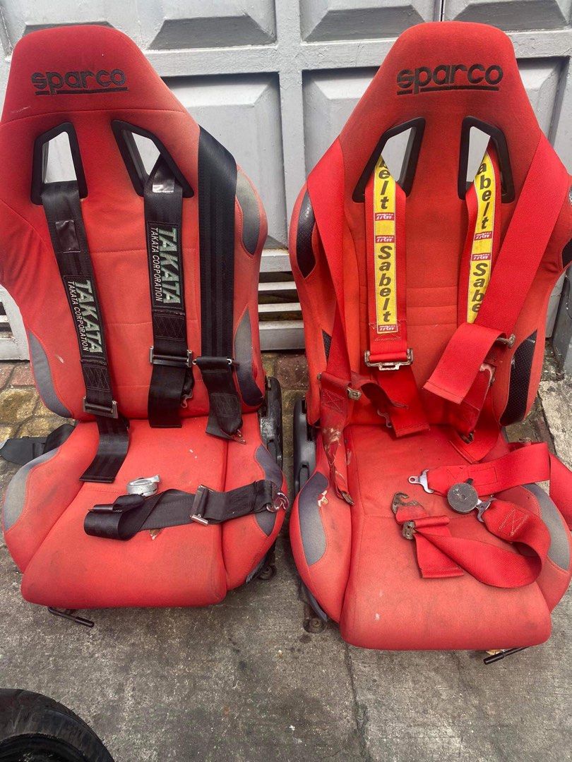 Sparco racing seats with 4 point harness, Car Parts & Accessories ...
