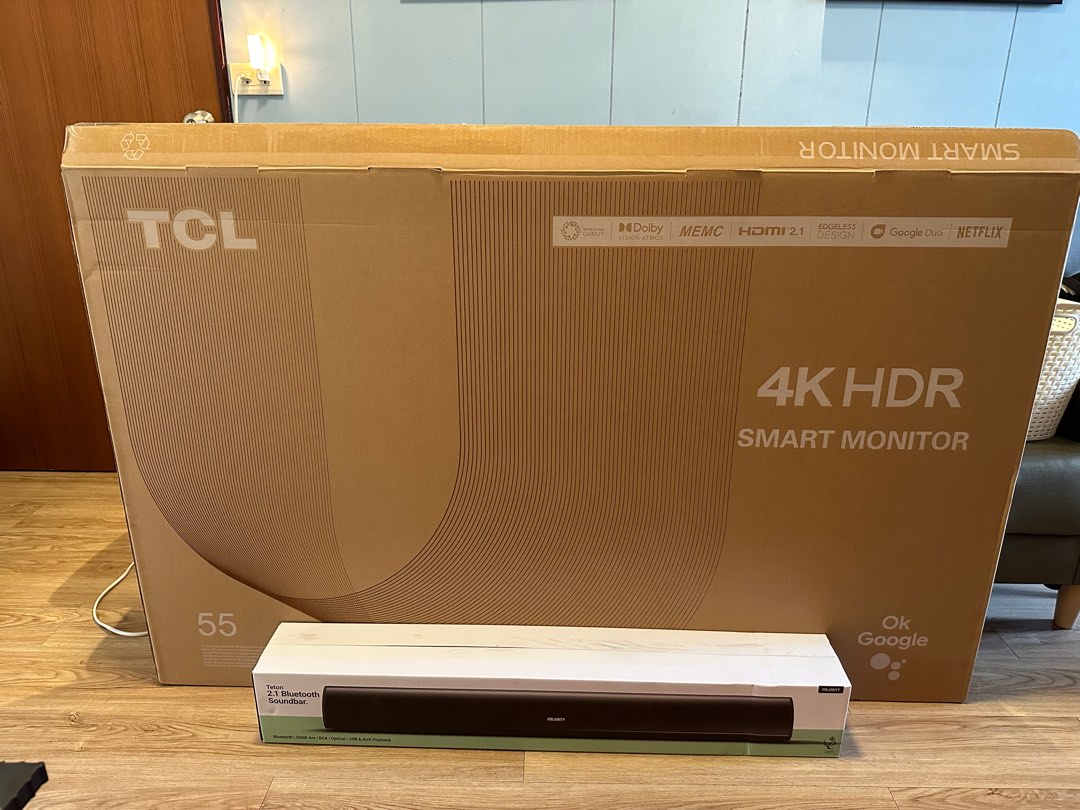 TCL 55P737 4K智能連網液晶顯示器(全新)+ Teton 2.1 Bluetooth soundbar (全新), 電視及其他電器 ...