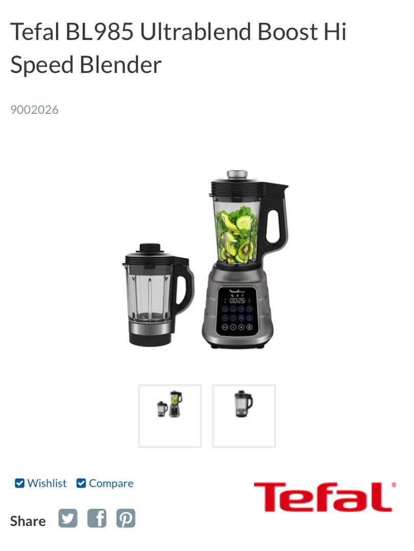 TEFAL HI SPEED VACUUM BL985, TV & Home Appliances, Kitchen Appliances ...