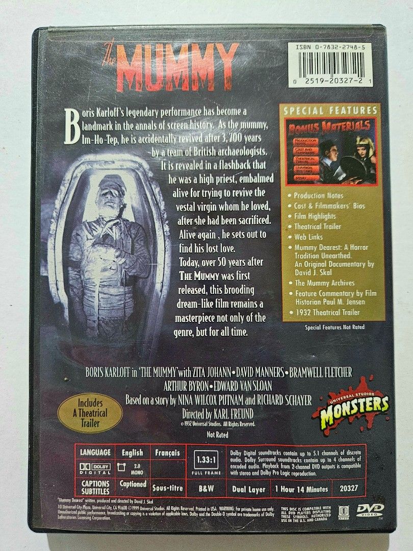 THE MUMMY (Classic Monster Collection) [DVD], Hobbies & Toys, Music ...