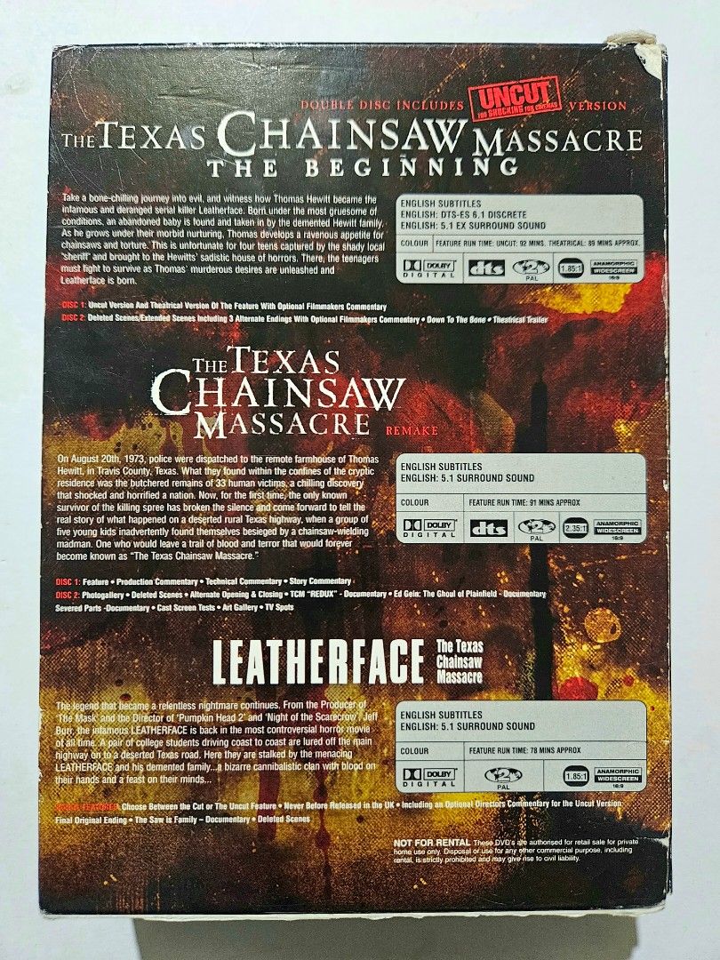 THE TEXAS CHAINSAW MASSACRE COLLECTION [5-Disc Set DVD Boxset], Hobbies ...