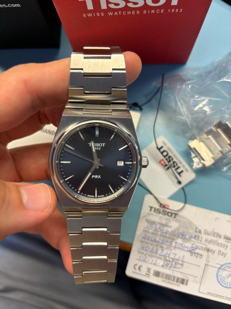 Tissot PRX 40mm Blue Quartz (Dec 22), Men's Fashion, Watches ...