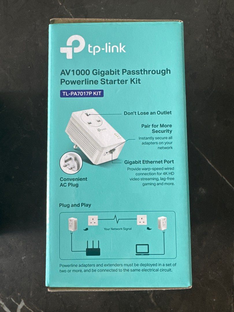 TP-Link Passthrough Powerline starter kit, TV & Home Appliances ...