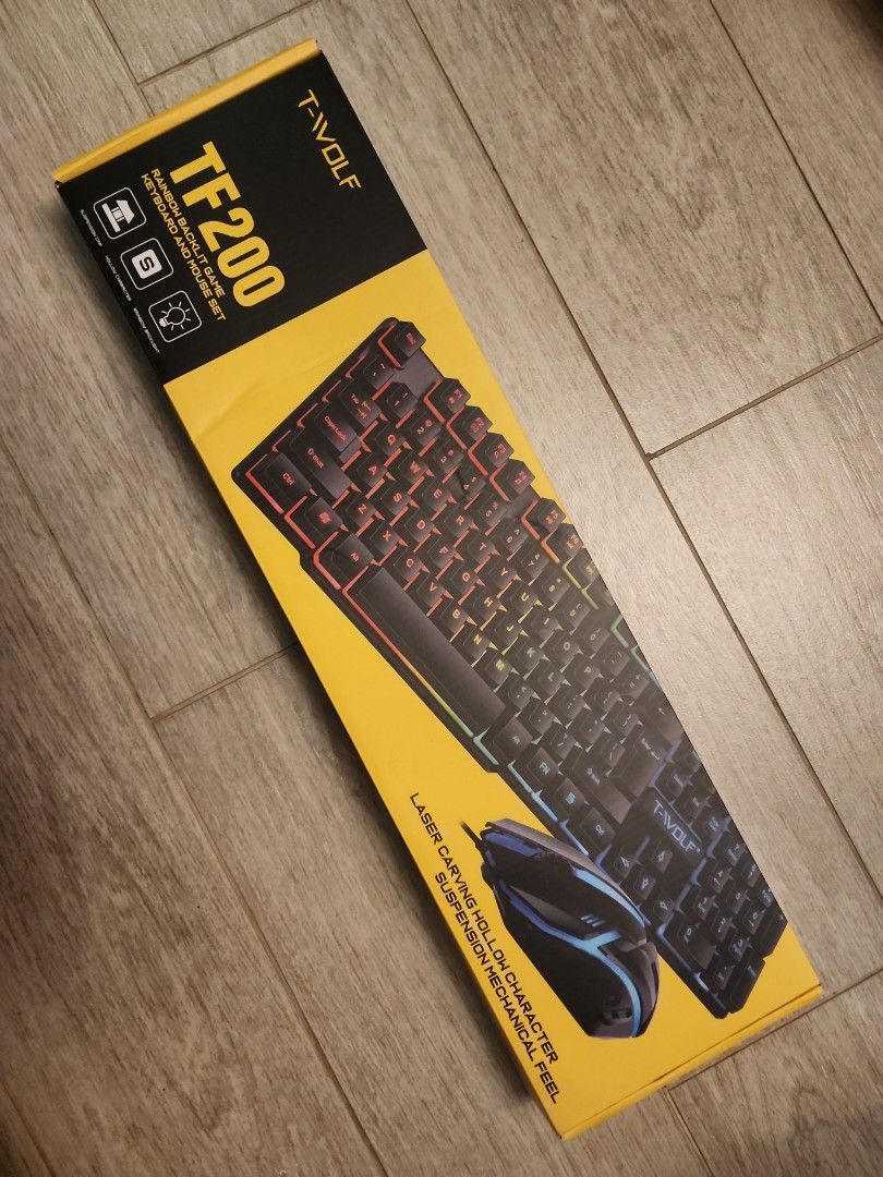 T Wolf Tf200 Rainbow Backlit Gaming Keyboard And Mouse Set Computers And Tech Parts