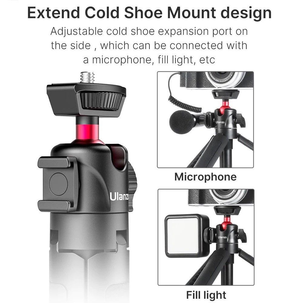 ULANZI MT-16 Extendable Tripod Selfie Stick with Ball Head and Cold ...