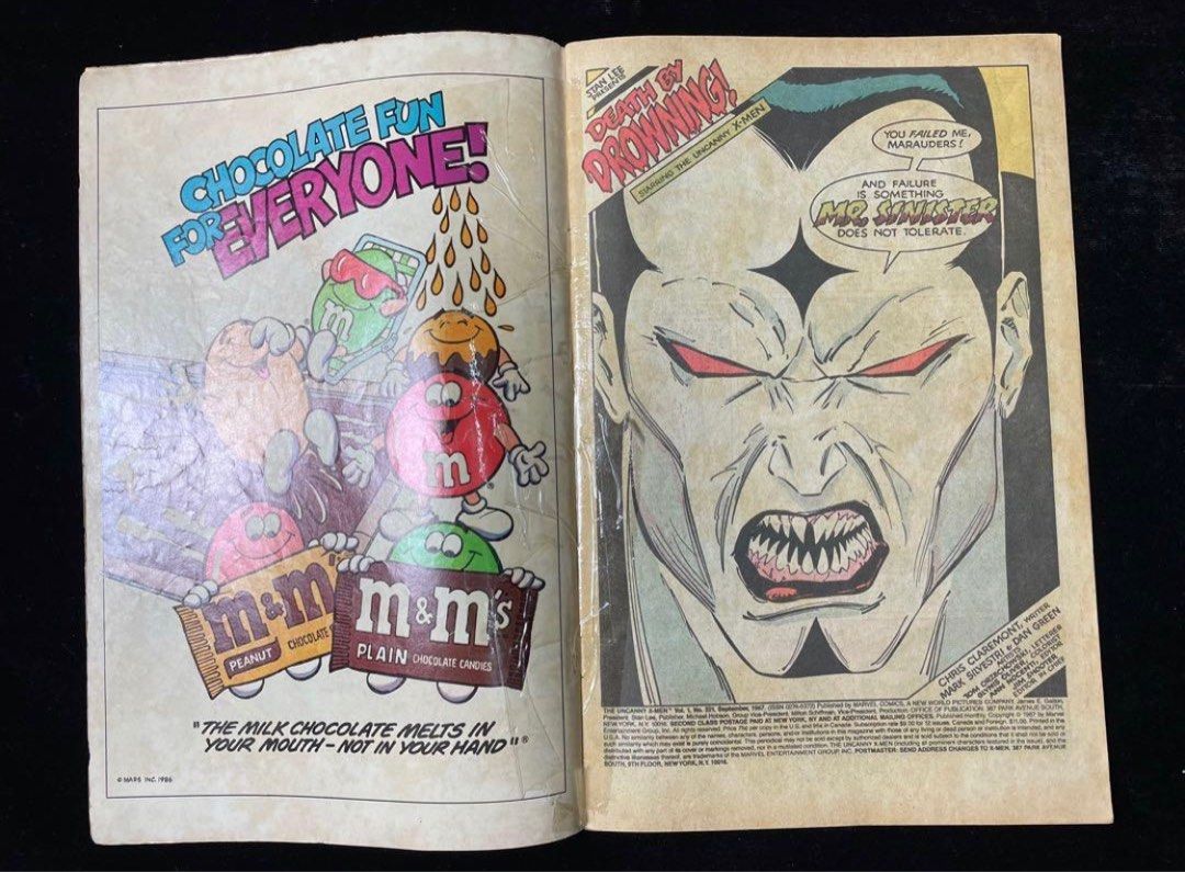 Uncanny X-Men #221 Key Issue 1st appearance of Mister Sinister, Hobbies ...