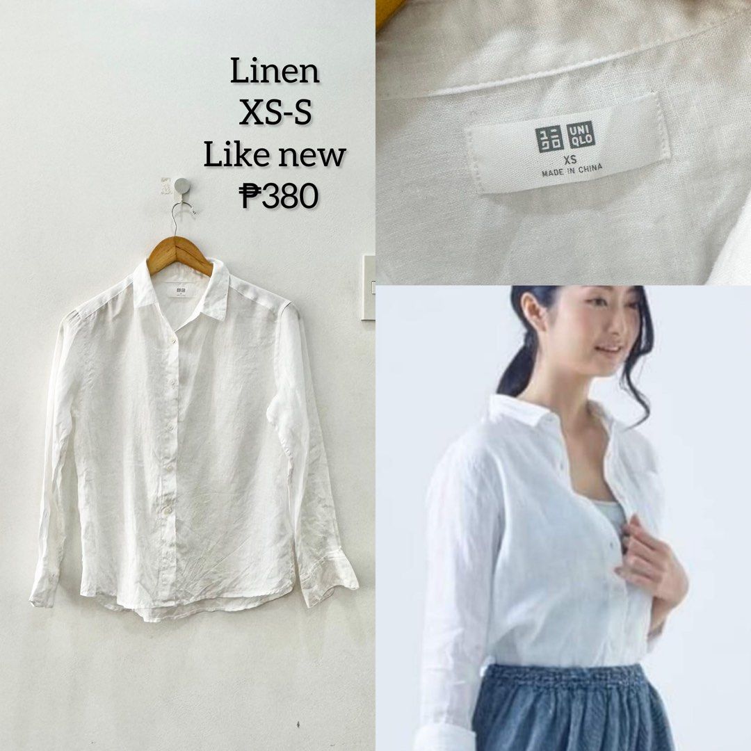 Uniqlo linen, Women's Fashion, Tops, Longsleeves on Carousell