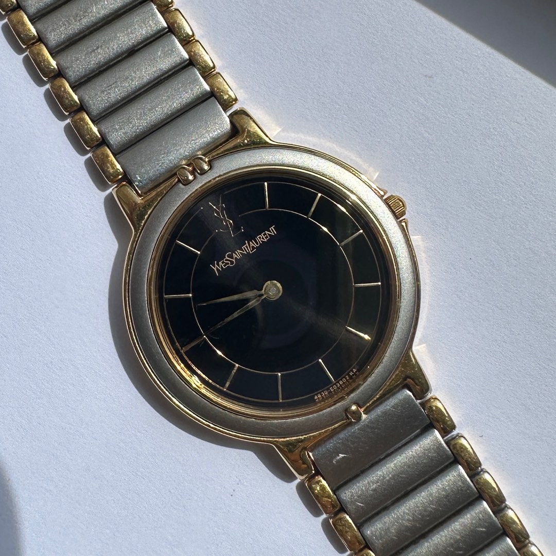 Vintage 90s ysl dress watch with black dial, Women's Fashion, Watches ...