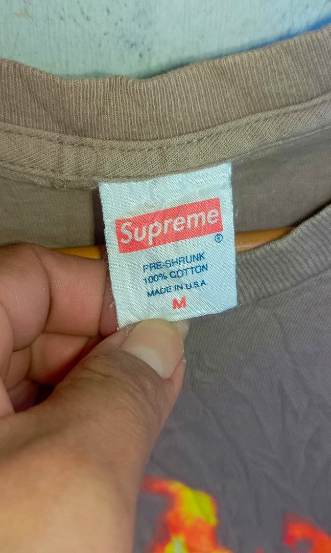 Vintage SUPREME "bus on fire" Logo tee., Men's Fashion, Tops & Sets ...