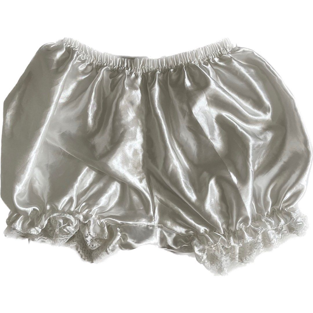 white satin lace bloomers, Women's Fashion, Bottoms, Shorts on Carousell