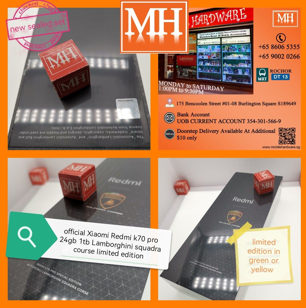 Xiaomi Redmi k70 pro 1tb 24gb Lamborghini set Green 1 TB, Mobile Phones ...