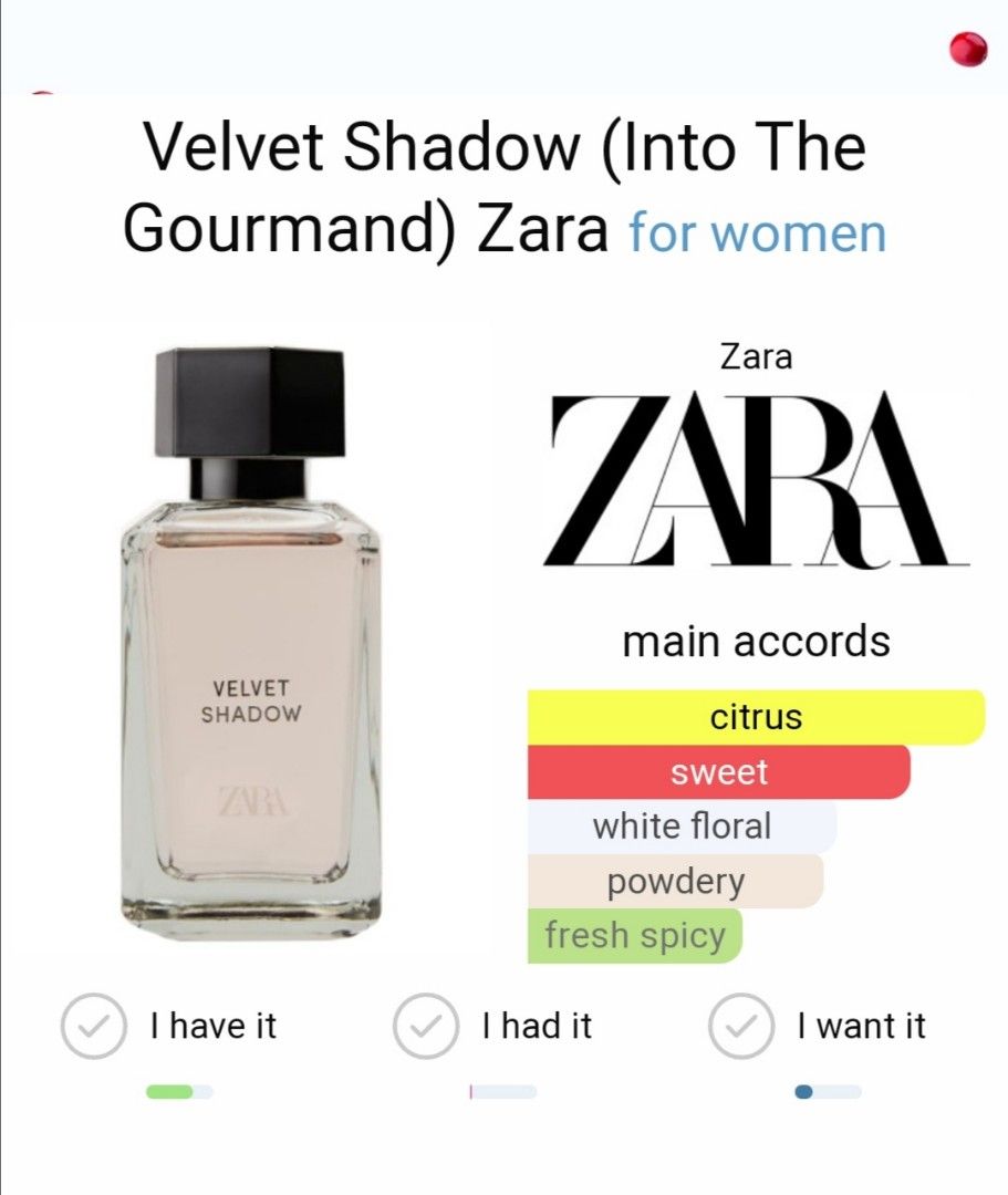 Zara Velvet Shadow, Beauty & Personal Care, Fragrance & Deodorants on ...