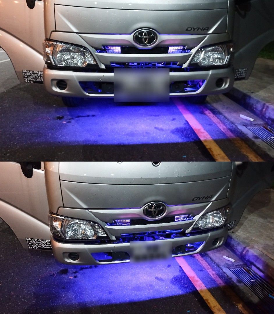 10ft Lorry install led on front grill and lower bumper, Car Accessories ...