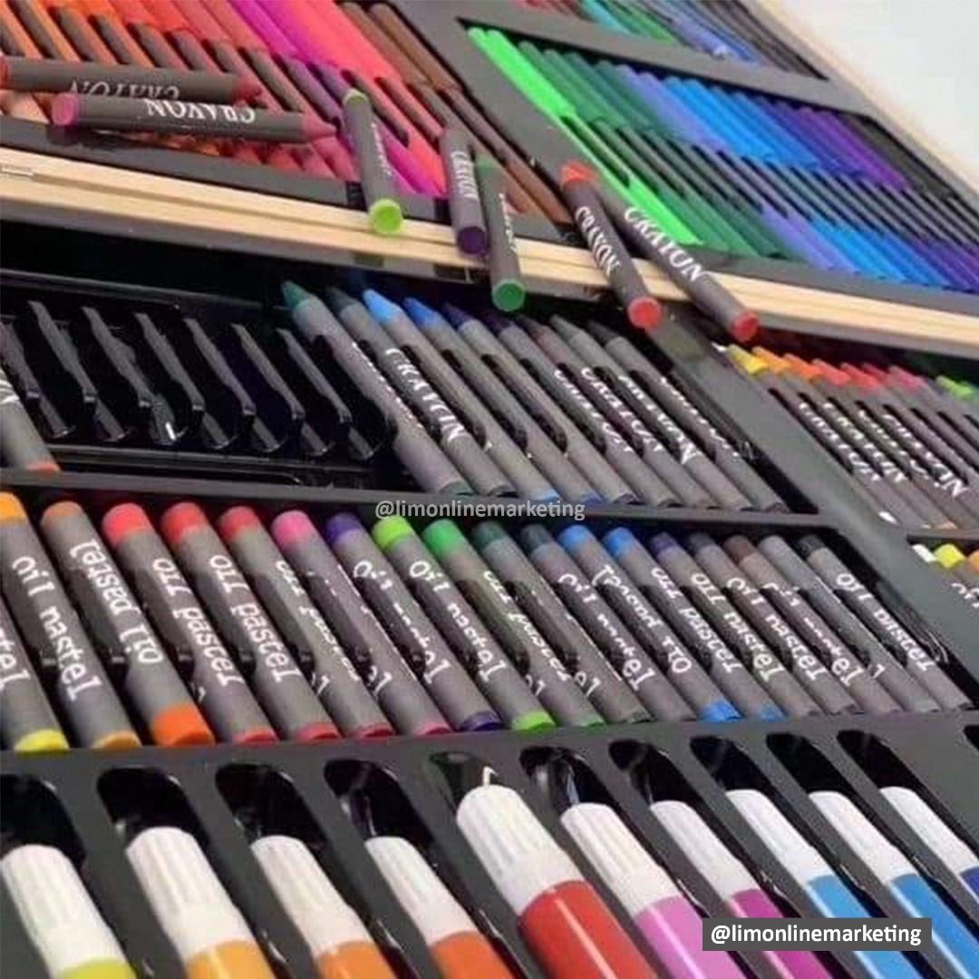 180 Coloring Crayons Set for Kids Art Drawing Supplies, Hobbies & Toys ...