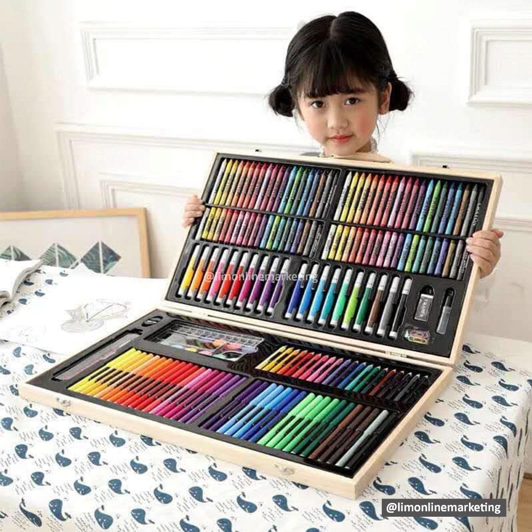 180 Coloring Crayons Set for Kids Art Drawing Supplies, Hobbies & Toys ...