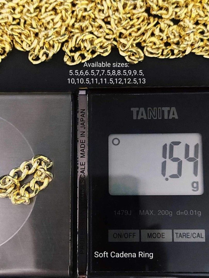 18K Saudi Gold soft cadena ring, Women's Fashion, Jewelry & Organizers ...