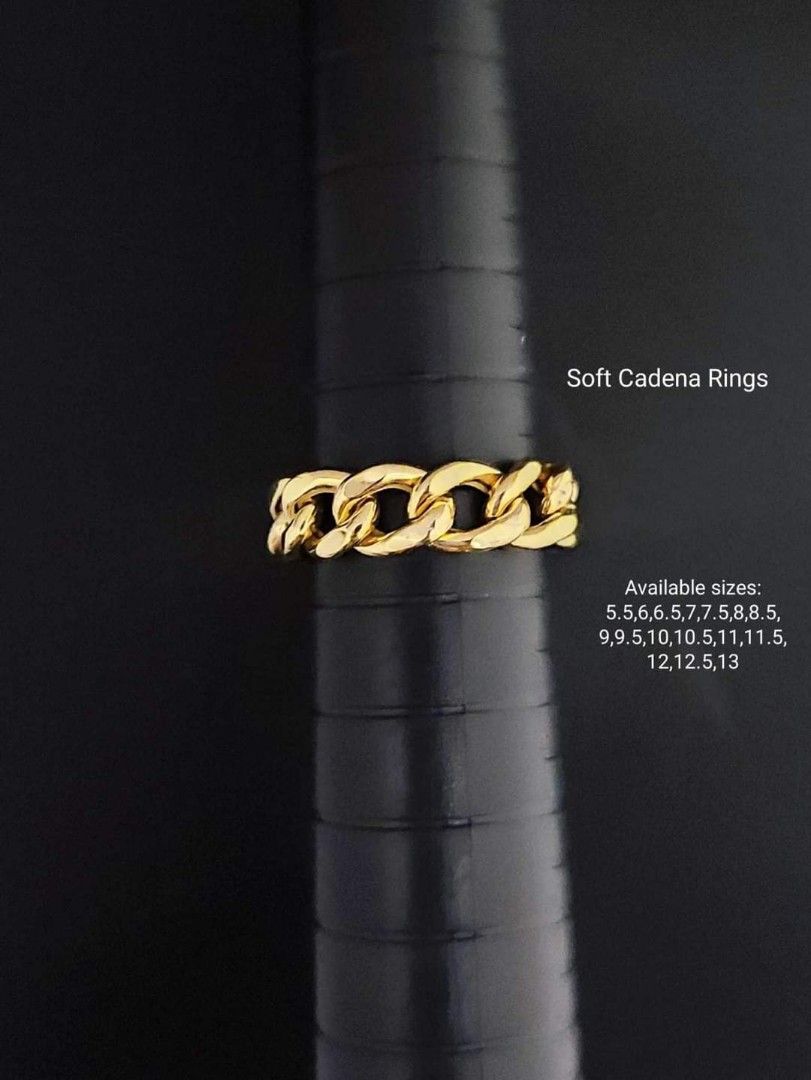 18K Saudi Gold soft cadena ring, Women's Fashion, Jewelry & Organizers ...