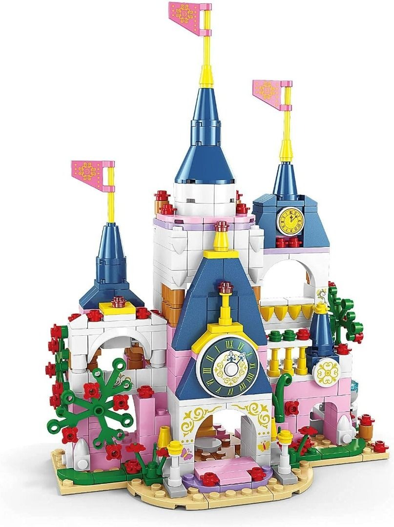 6IN1 Princess Castle Building Block Friend Pink Dream Playhouse for ...