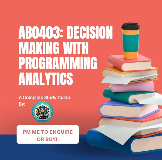 Ab0403 Decision Making With Programming Analytics Grade Attained A Hobbies And Toys Books