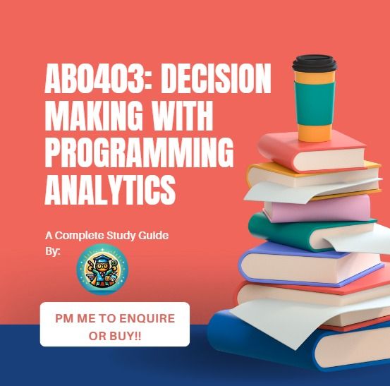 AB0403 Decision Making with Programming Analytics (Grade Attained: A ...