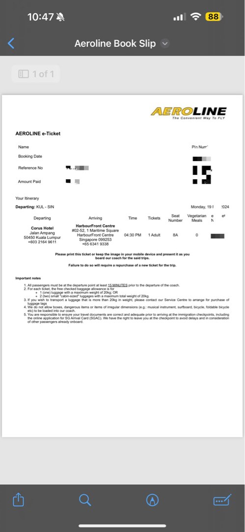 Aero line - bus ticket sell off, Tickets & Vouchers, Local Attractions ...
