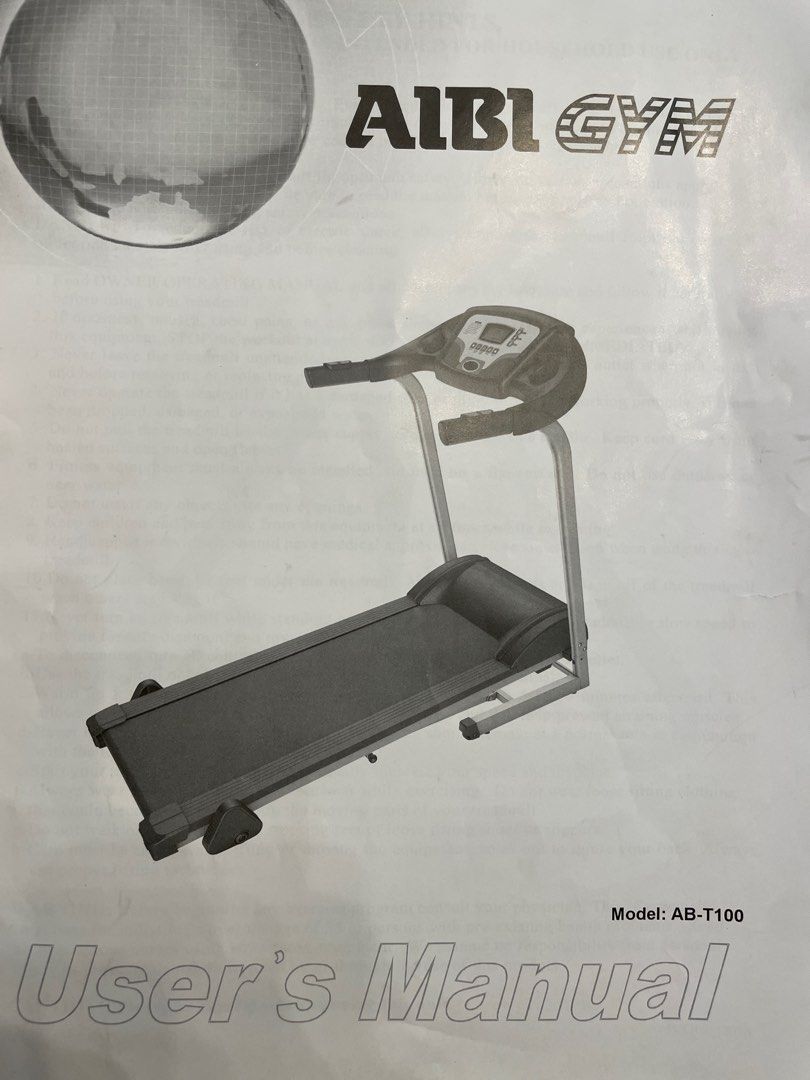 AIBI GYM AB-T100 Treadmill - with warranty, Sports Equipment, Exercise ...