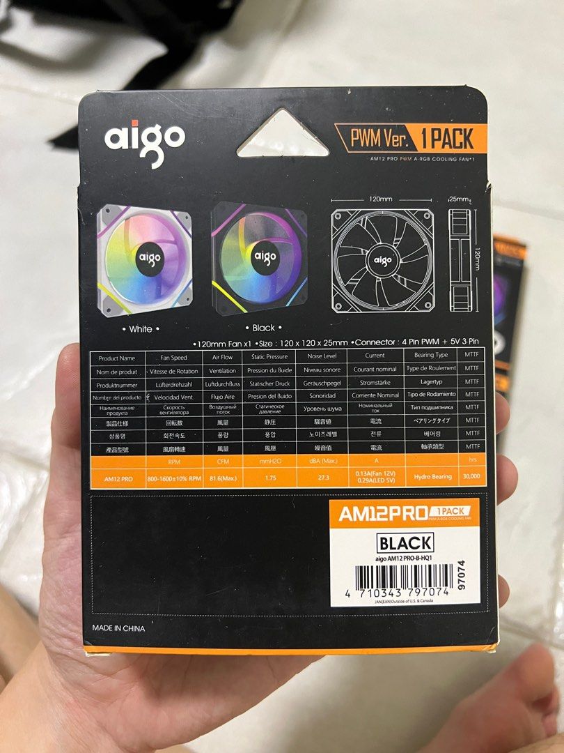 Aigo RGB PC Case Fan 120mm, Computers & Tech, Parts & Accessories ...