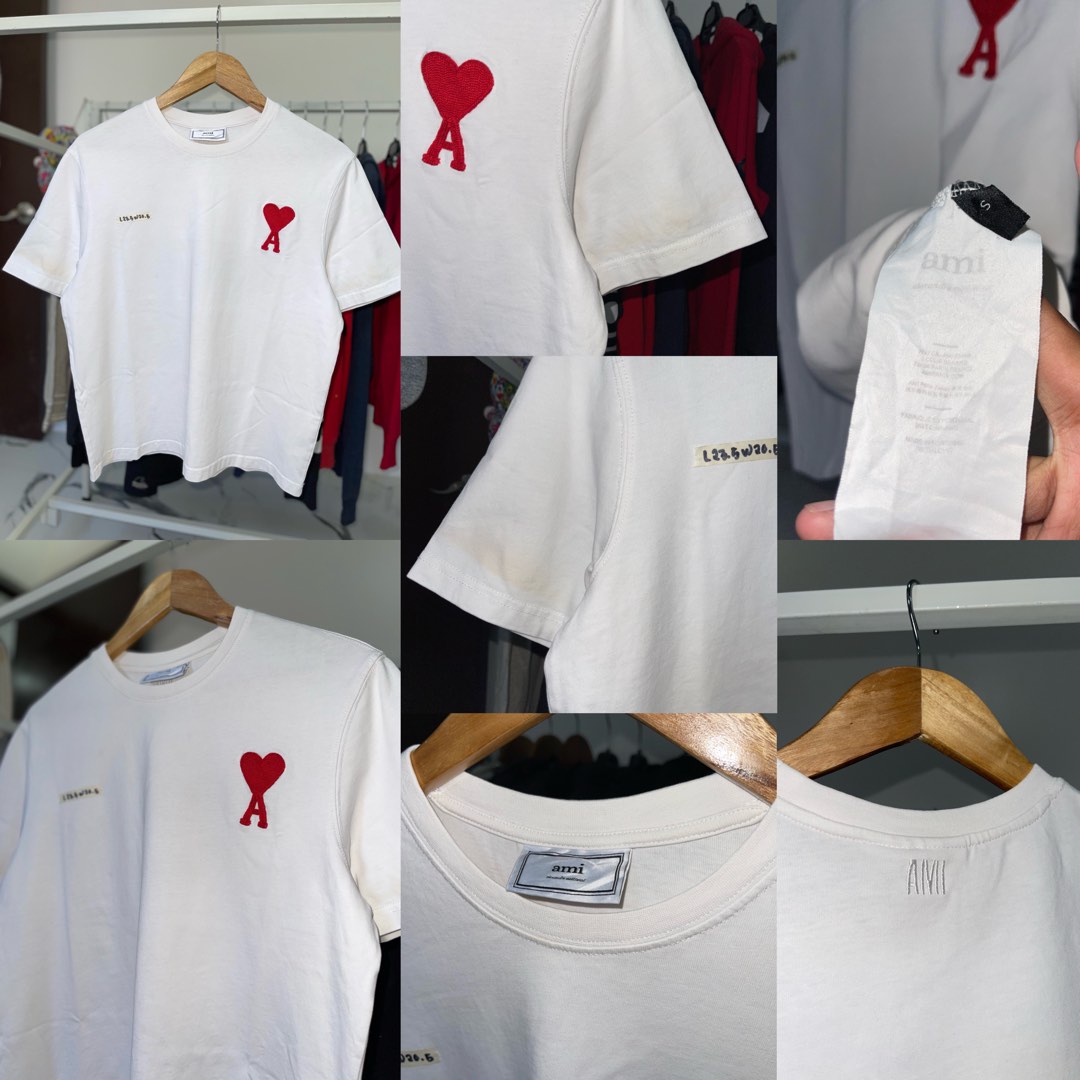 AMI SIDE LOGO TEE, Women's Fashion, Tops, Shirts on Carousell
